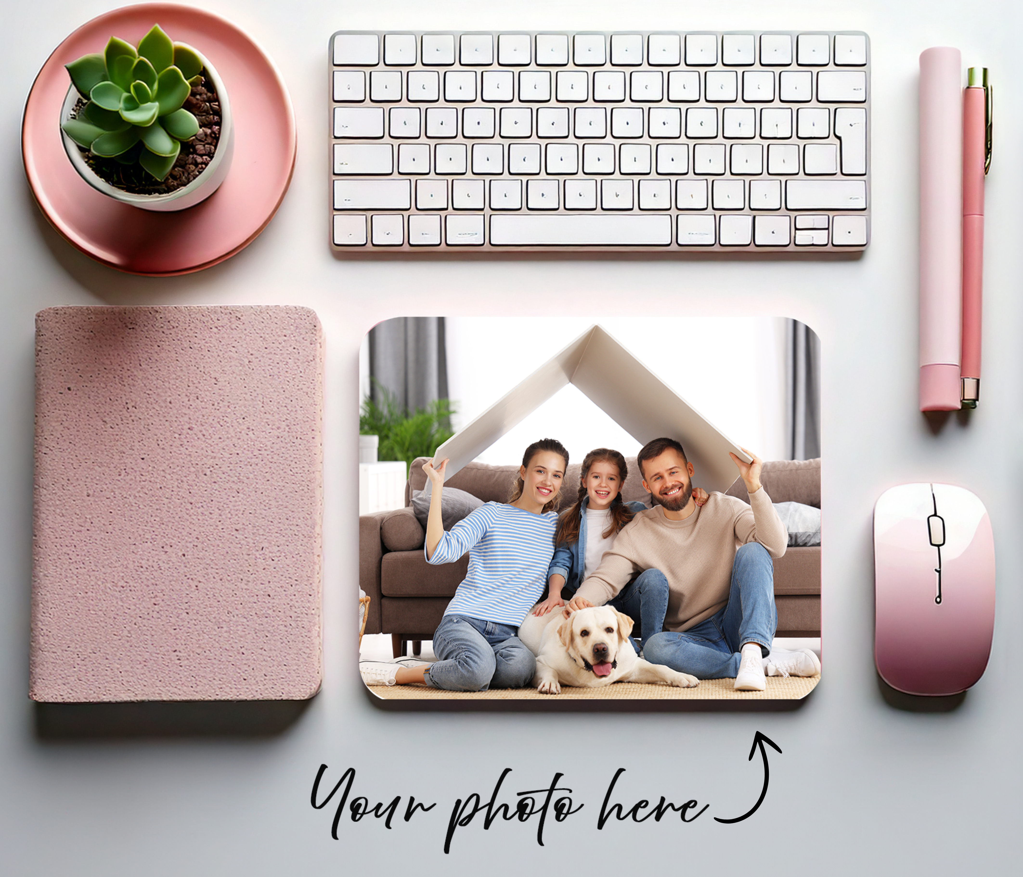 Personalized Family Photo Mouse Pad | Custom Desk & Office Gift ...